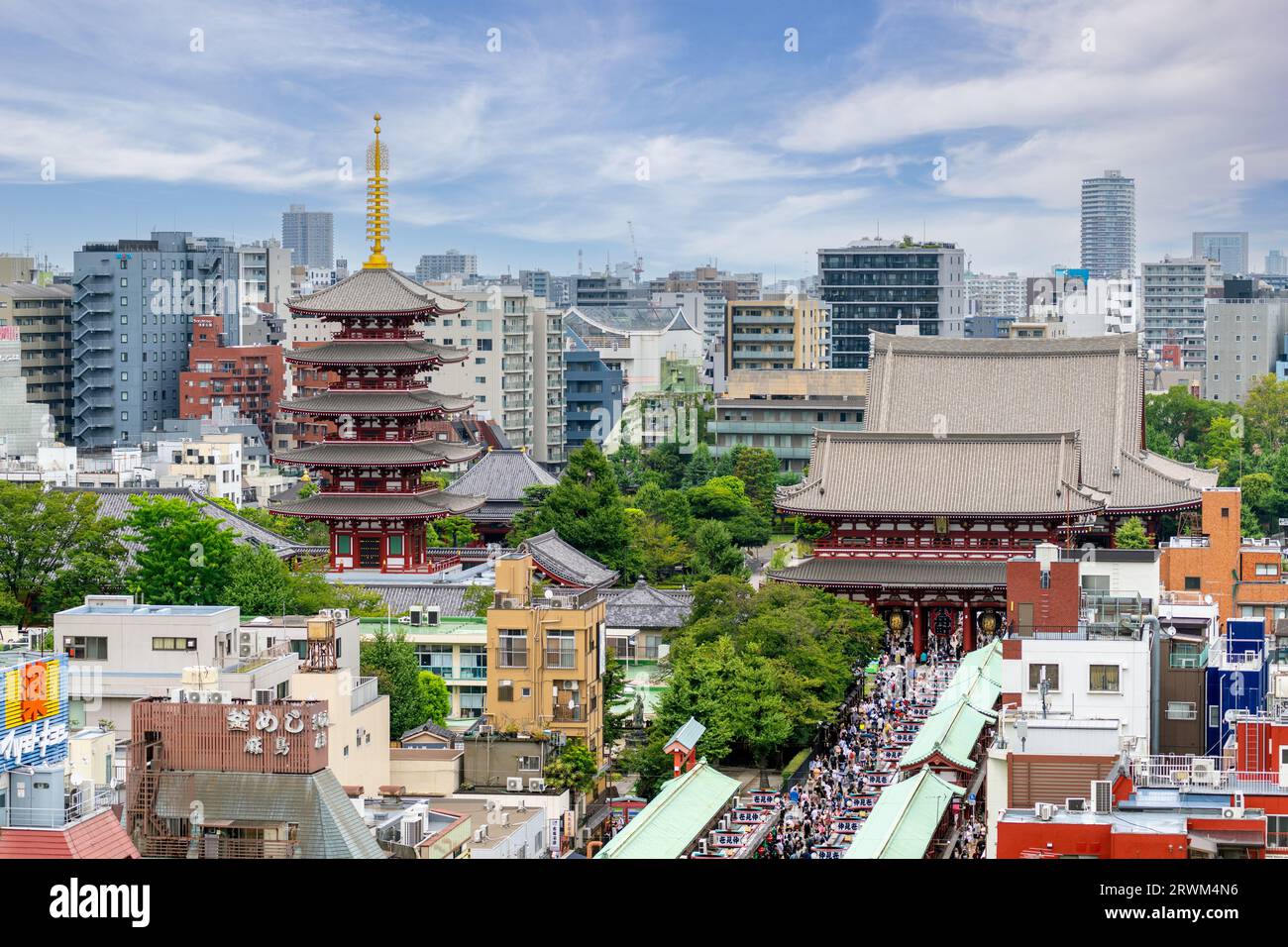 Tokyo, different styles of buildings in Asakusa Stock Photo - Alamy