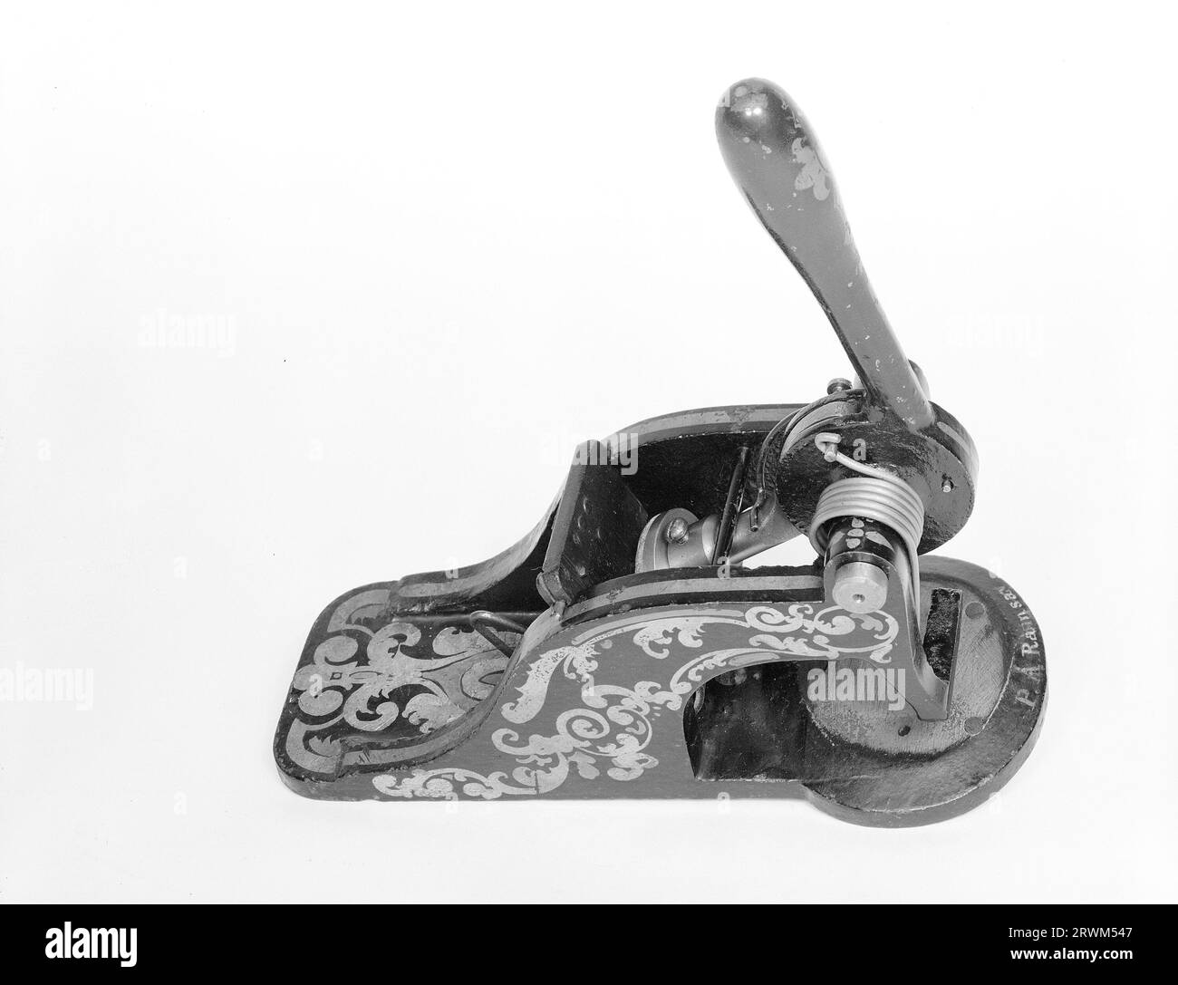 Patent model. Hand stamp, Ramsay, patent no. 16608, from 4" x 5" bwn ...