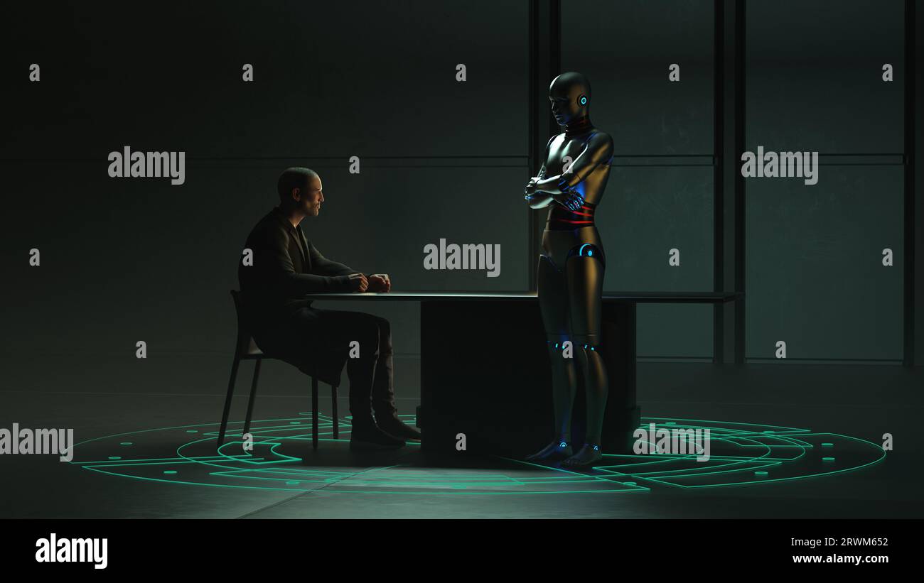 CGI image depicting the threat of AI Stock Photo - Alamy