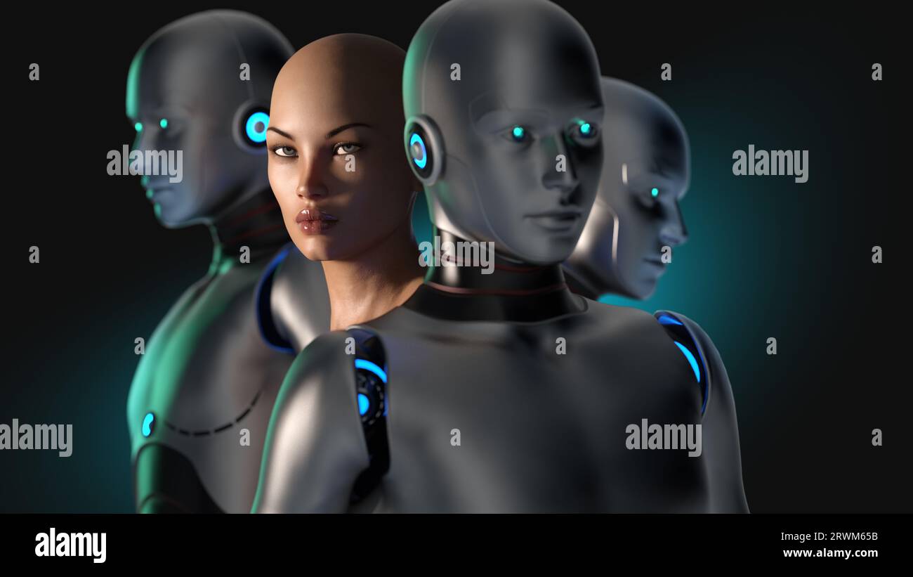 CGI image depicting the threat of AI Stock Photo - Alamy