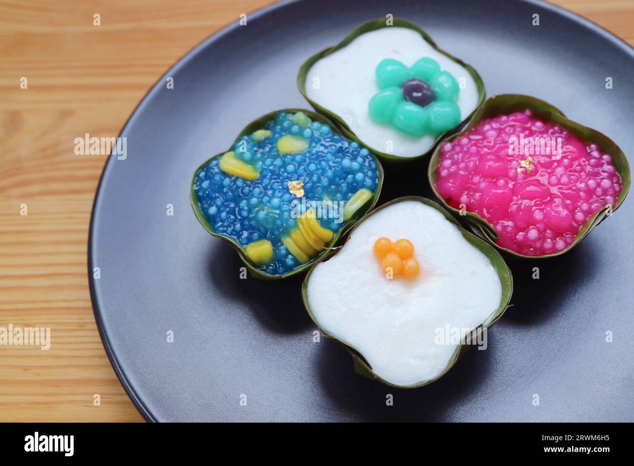 Thai Coconut Pudding with Two Layers Called Khanom Tako in Traditional ...