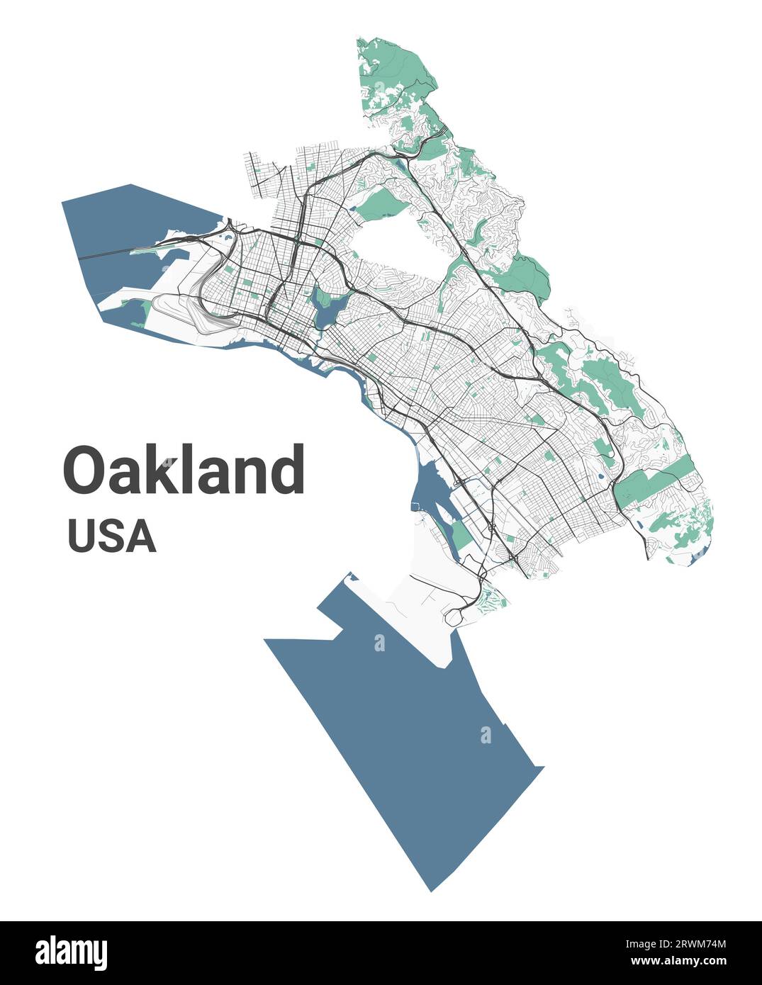 Map of oakland hi-res stock photography and images - Alamy