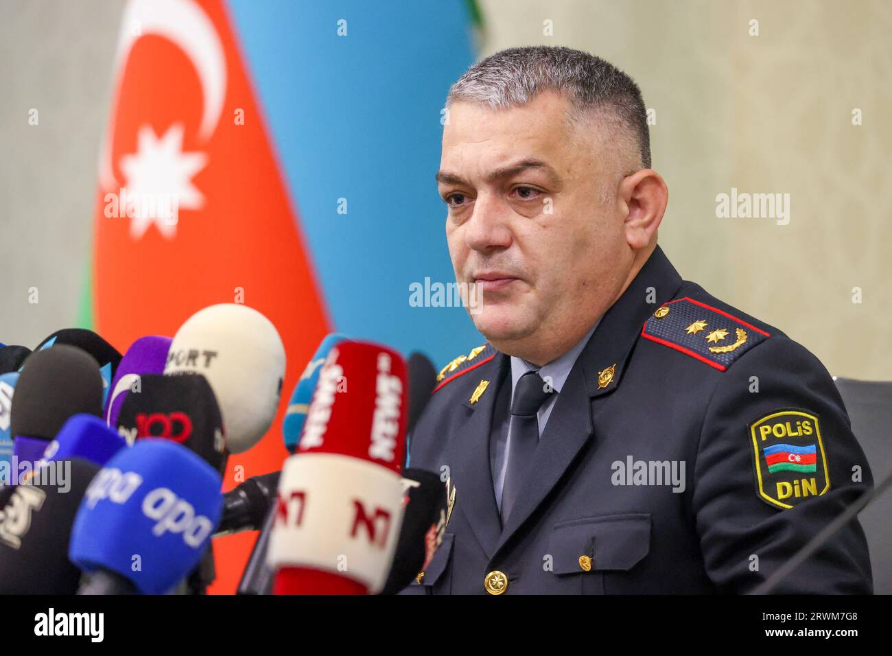 Azerbaijan. Baku. Head of the Press Service Department of the Ministry of Internal Affairs ...