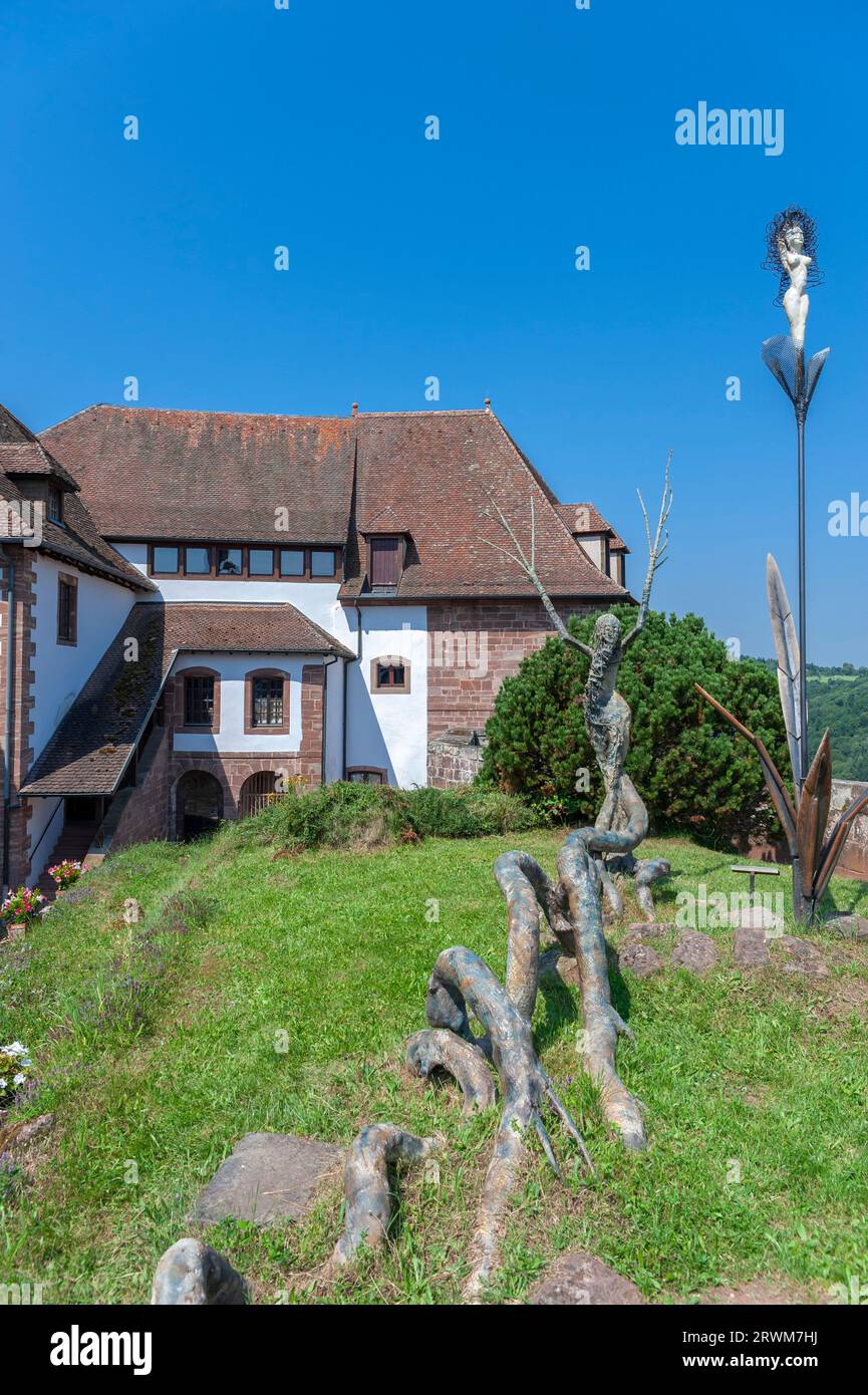 Inner courtyard of Lutzelstein Castle, La Petite-Pierre, Alsace, France ...