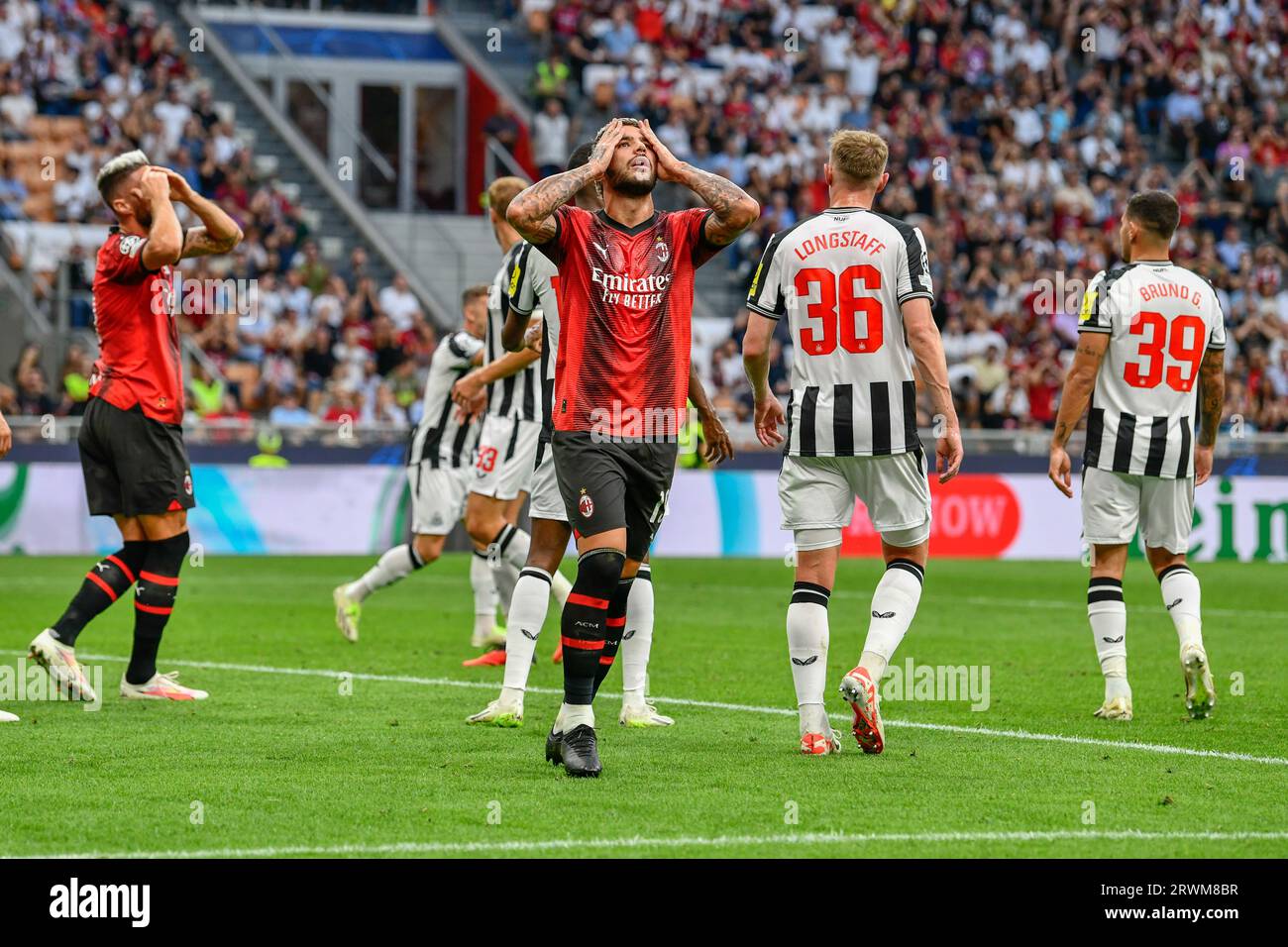 Milano, Italy. 19th, September 2023. Theo Hernandez (19) of AC Milan ...