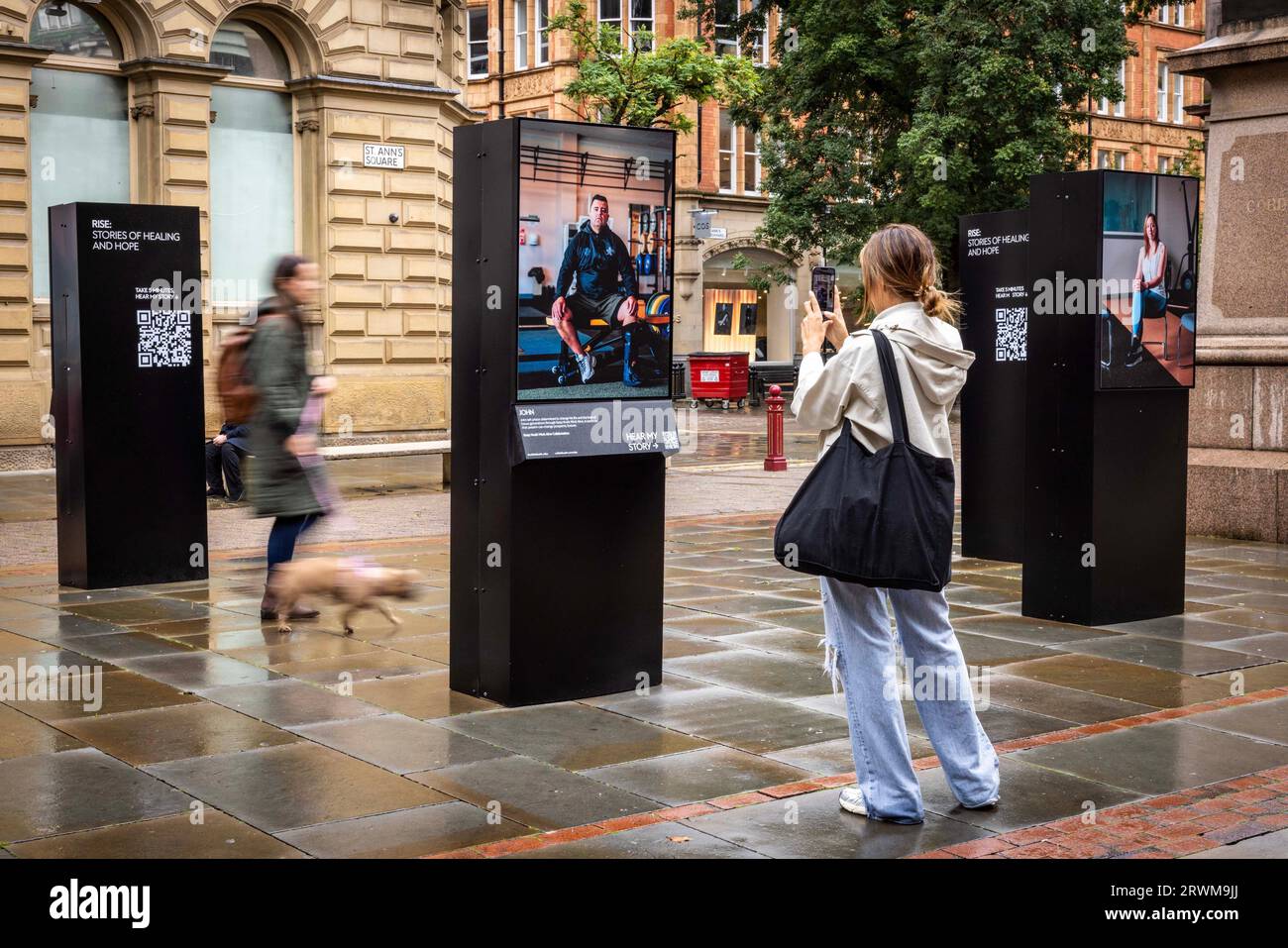 EDITORIAL USE ONLY Members of the public interact with RISE: Stories of ...