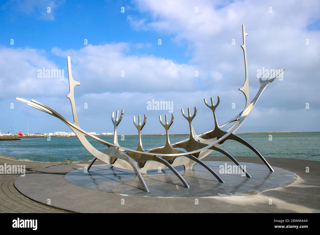 Reykjavík, Iceland - May 24, 2023: famous Sun Voyager monument in ...