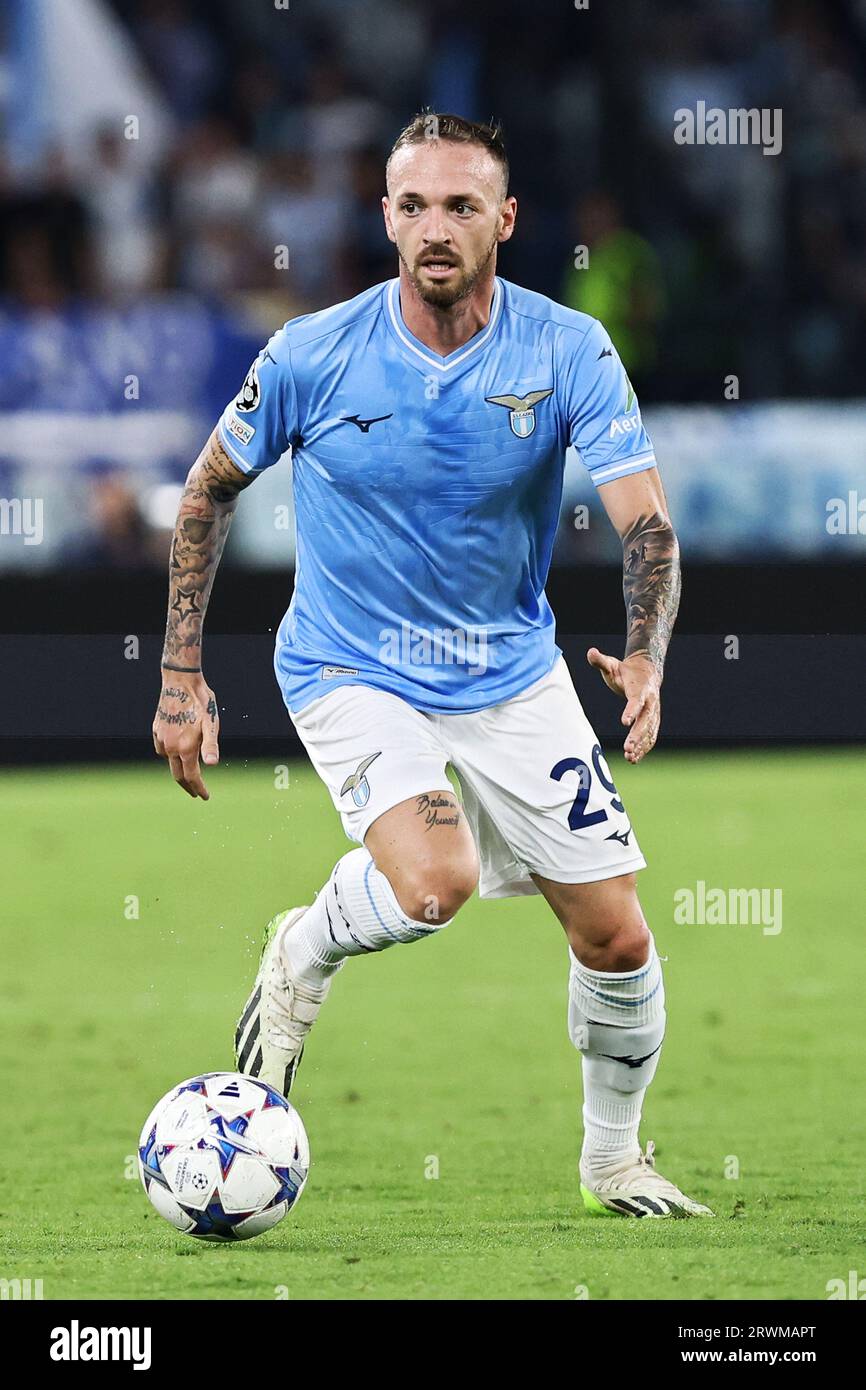 Rome, Italie. 19th Sep, 2023. Manuel Lazzari of Lazio in action during the UEFA Champions League ...