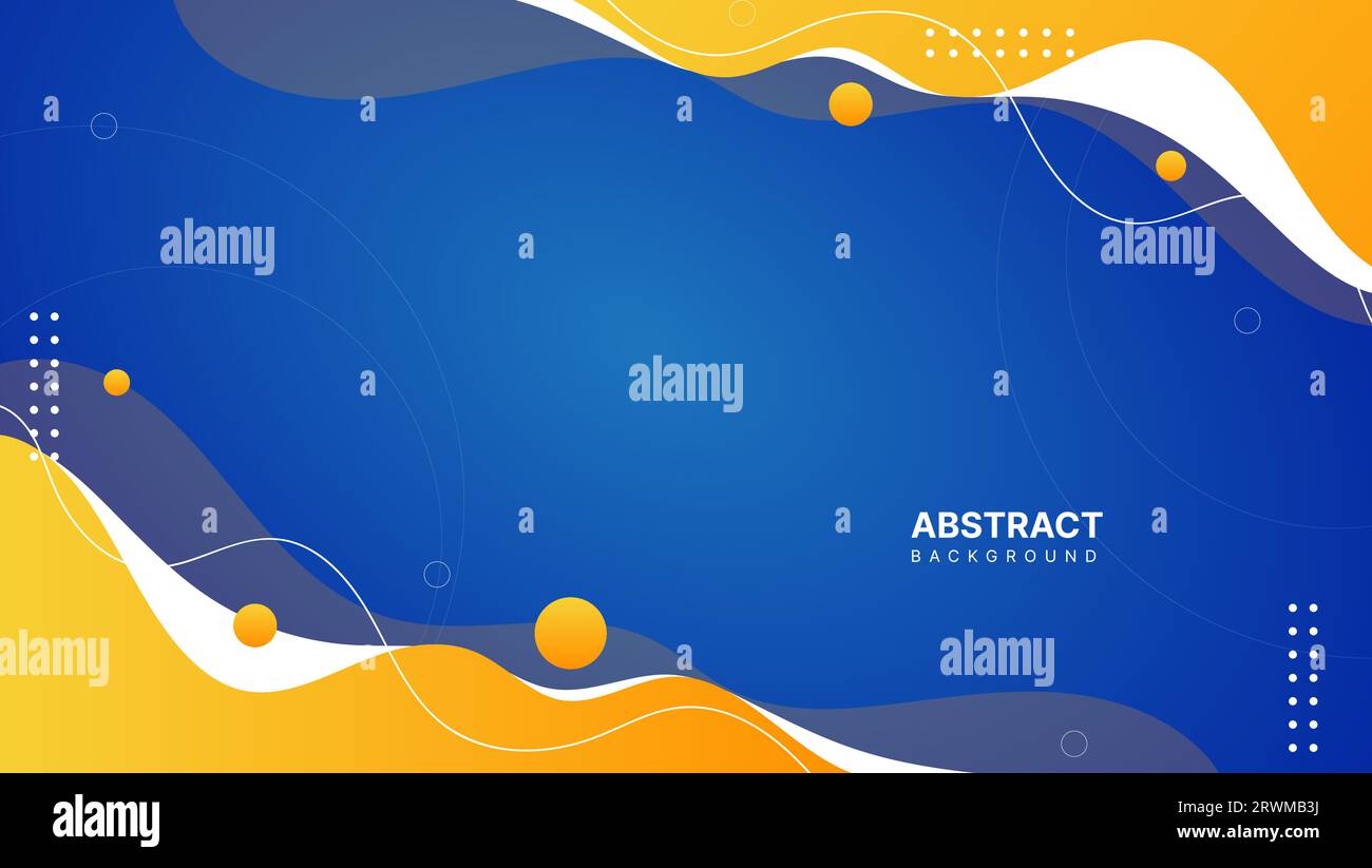 abstract fluid background with blue and yellow color. vector ...