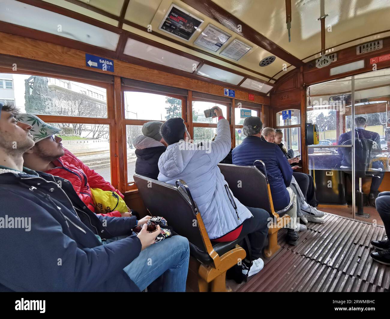 Portugal, Lisbon, The yellow tram 28 is one of the famous icons of ...