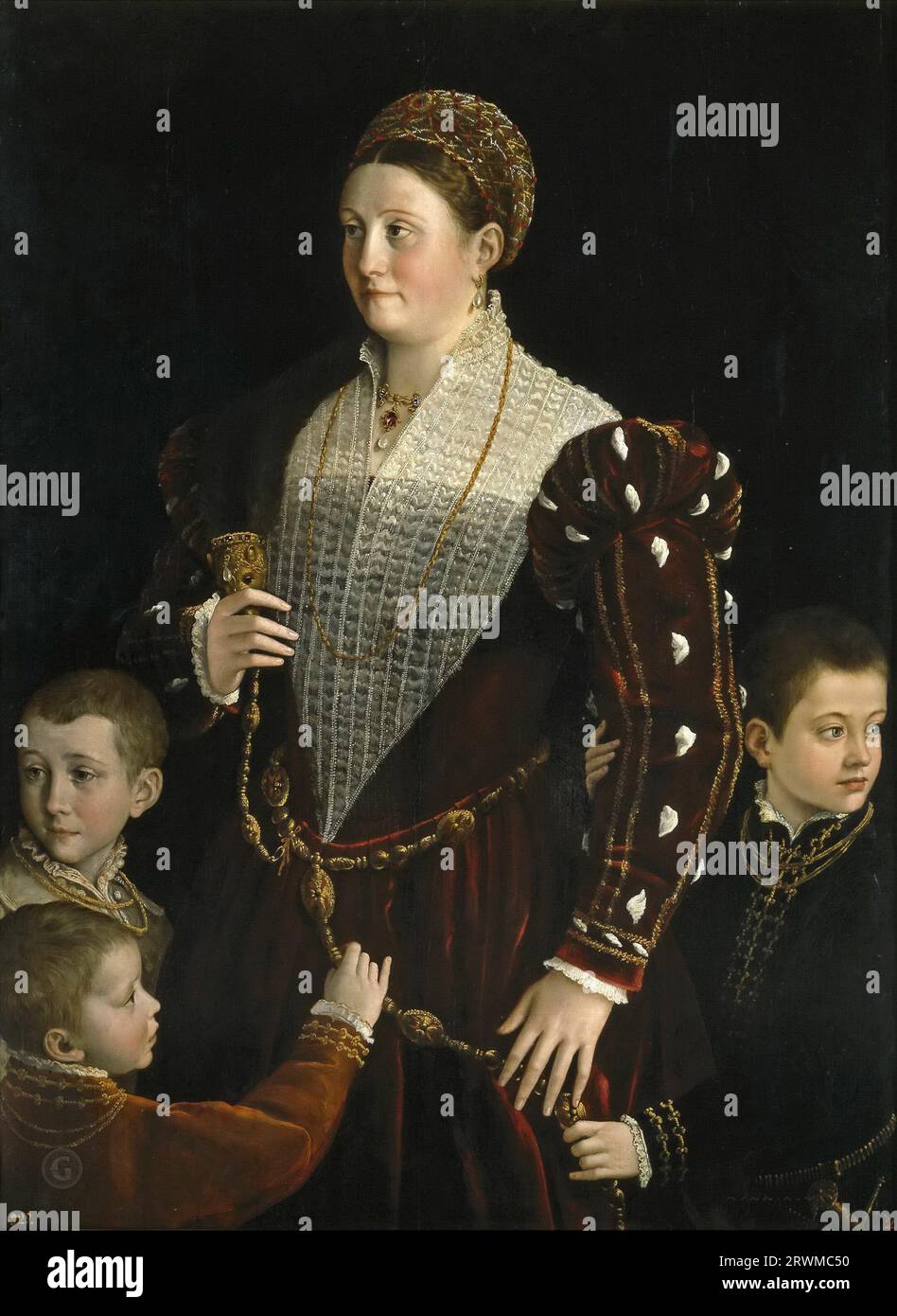 Portrait of Camilla Gonzaga and Her Three Sons painting attributed to ...