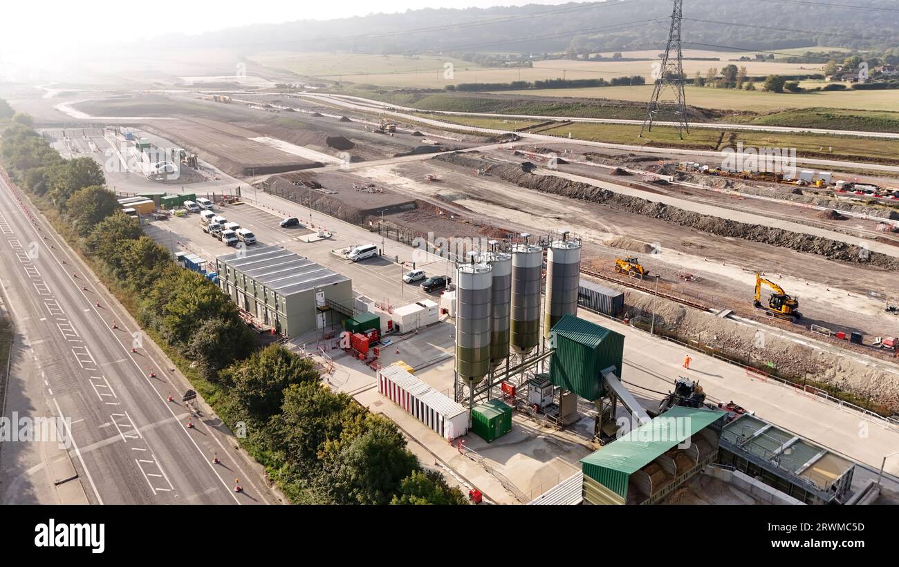 An aerial view of the HS2 Construction progress in Wendover Buckinghamshire, UK Stock Photo - Alamy