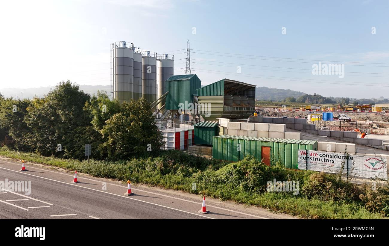 An aerial view of the HS2 Construction progress in Wendover ...