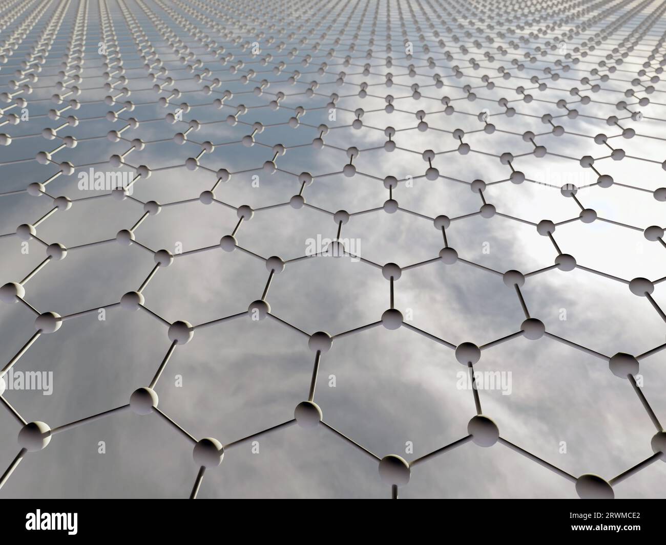 3D render of a molecular model of a graphene sheet Stock Photo - Alamy