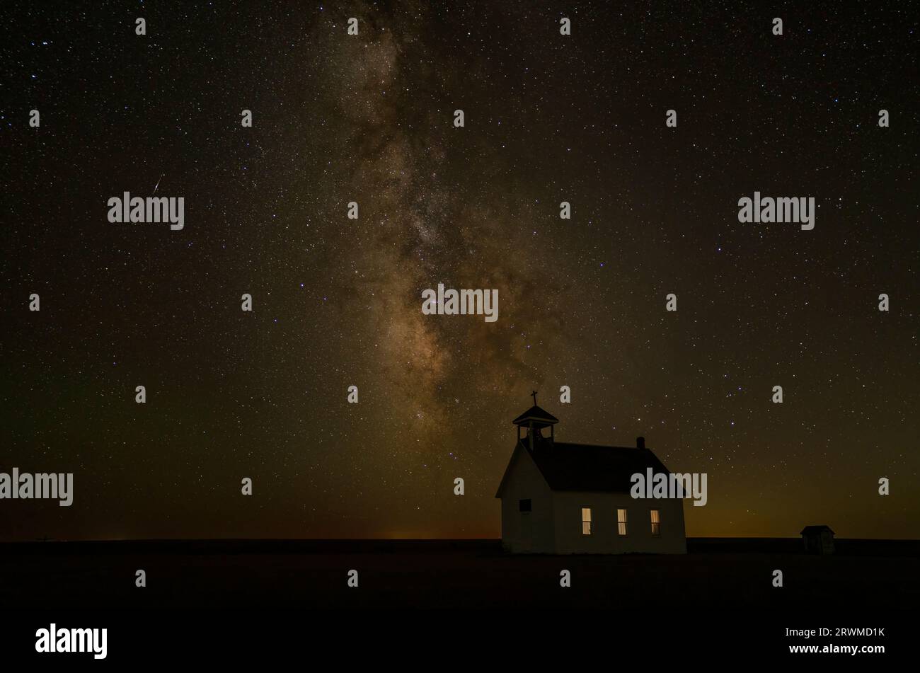 The Abbott Church in Lindon, Utah with starry night sky with a stunning ...