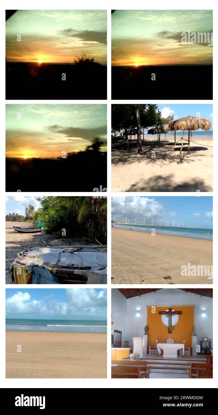 This stock photo set features four beautiful images of a beach with a ...