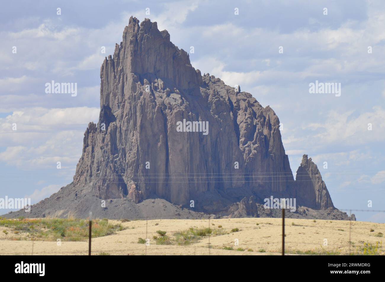 A stunning aerial view of Ship Rock in New Mexico Stock Photo - Alamy