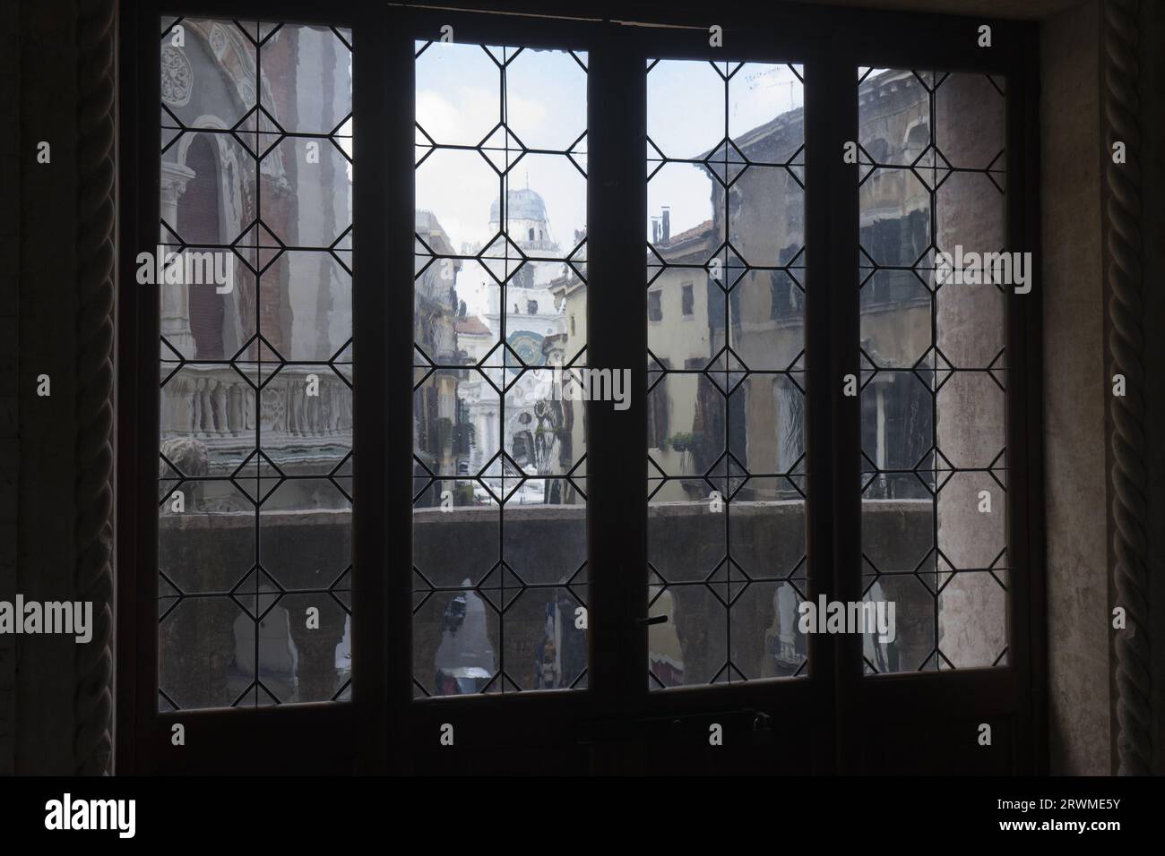 Panoramic view from a window of the Hall of Reason, a medieval palace ...