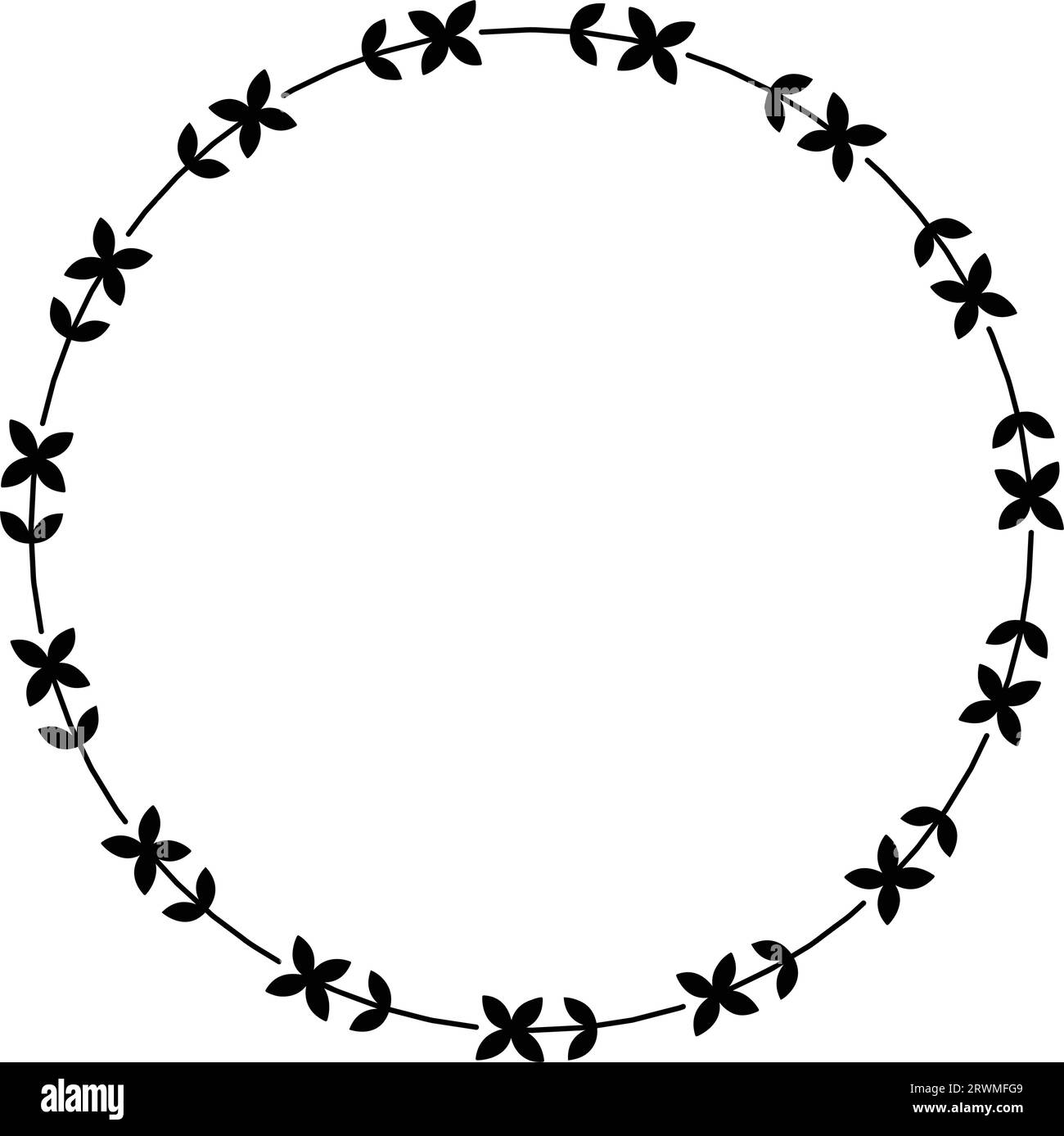 Floral circle border design rounded flower frame ring for decoration ...