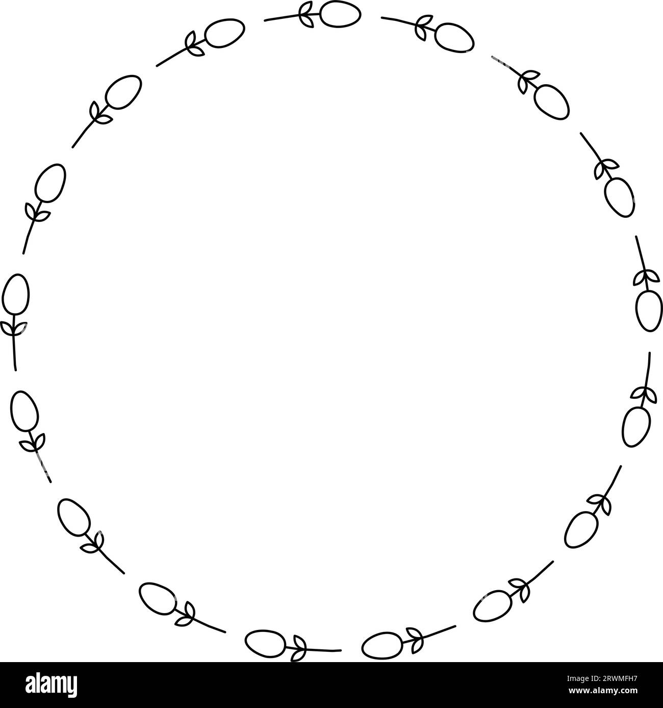 Floral circle border design rounded flower frame ring for decoration ...