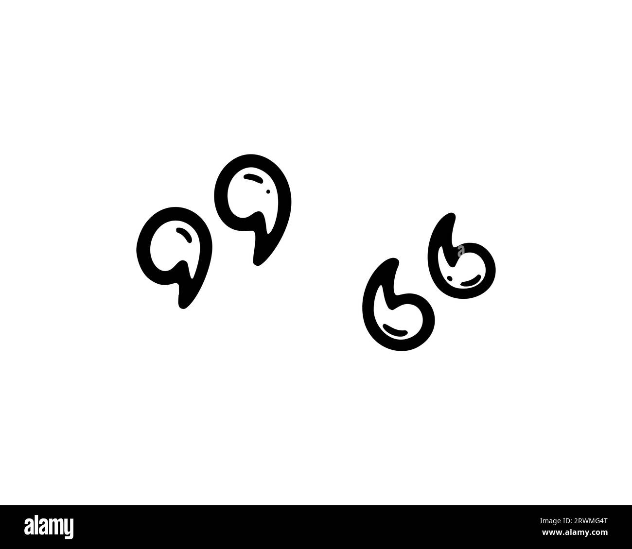 Doodle quotation mark. Hand drawn sketch vector illustration. Dialog speech punctuation Stock ...
