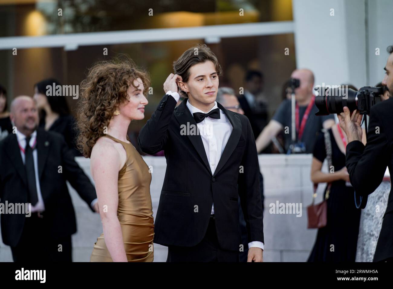 VENICE, ITALY - SEPTEMBER 07: Filippo Giulini and Laura Bertolino ...