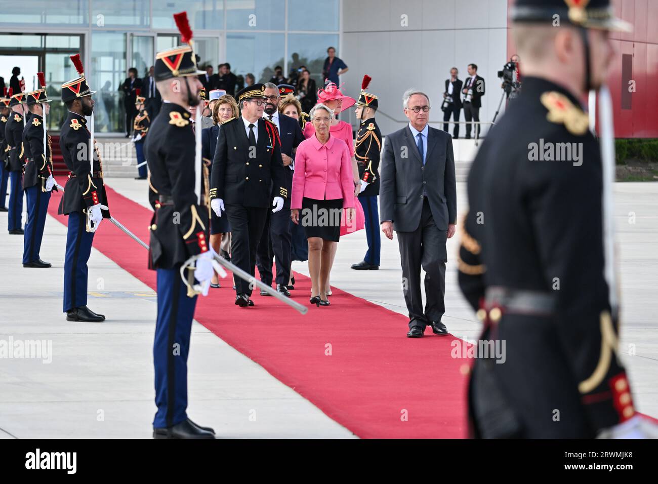French Prime Minister, Ms Elisabeth Borne King, arrives to welcome ...