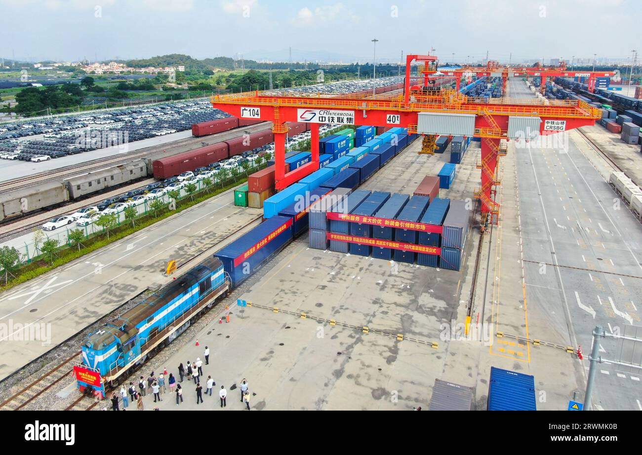 (230920) -- GUANGZHOU, Sept. 20, 2023 (Xinhua) -- This aerial photo ...