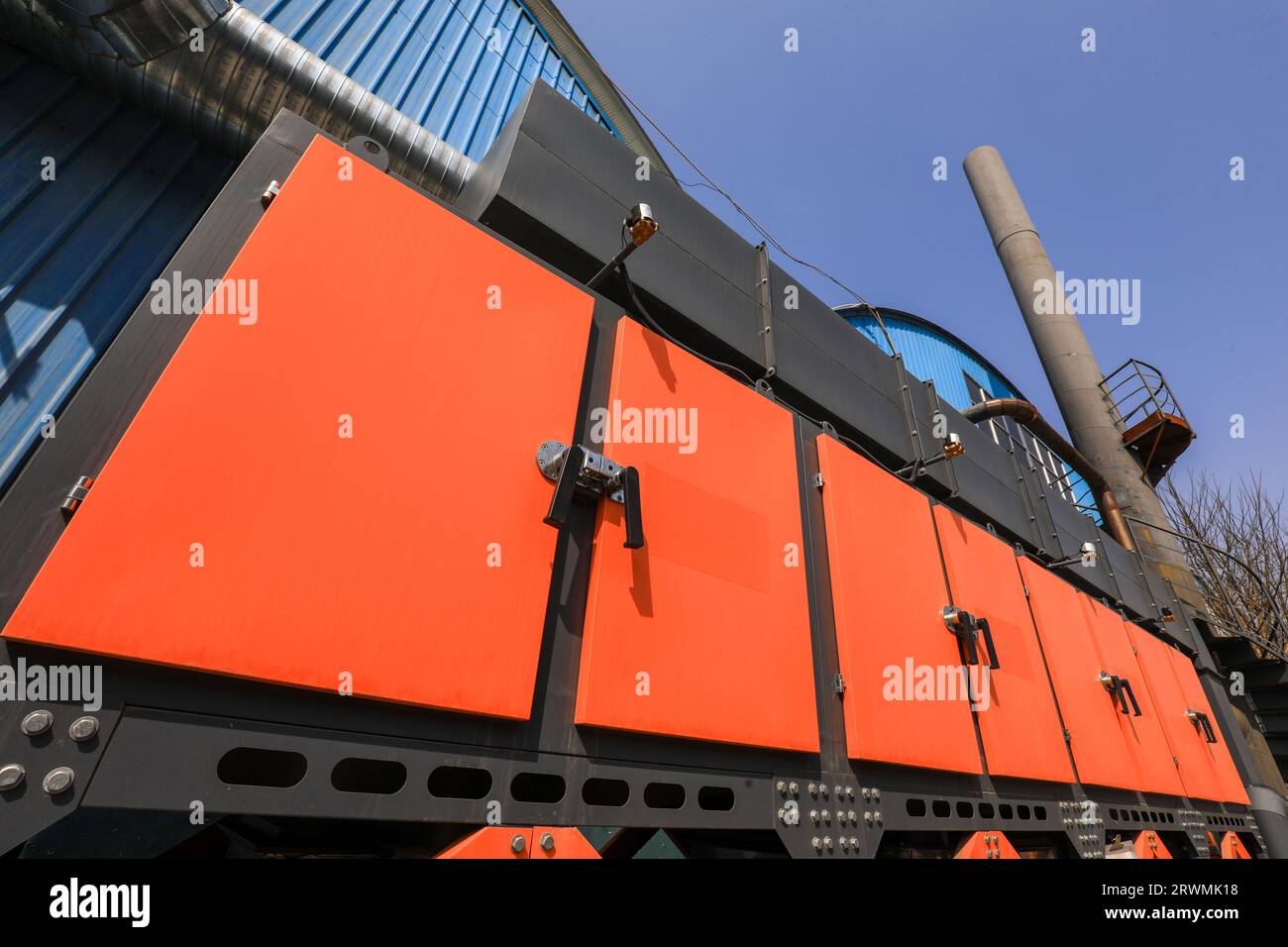 Rows of activated carbon tanks are in a factory, North China Stock ...