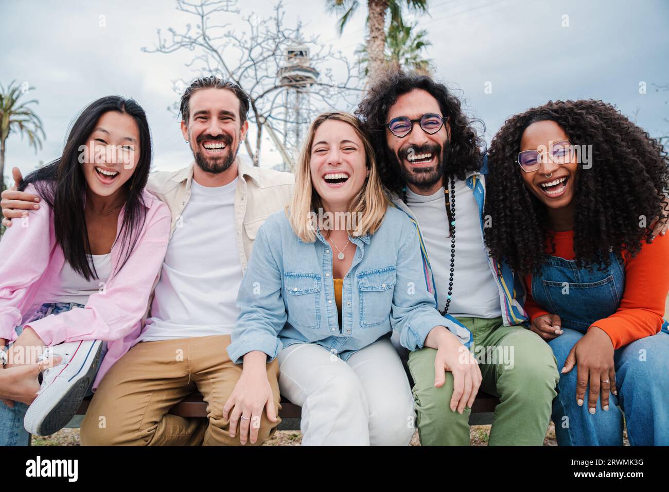 Group cheerful positive females hi-res stock photography and images - Alamy