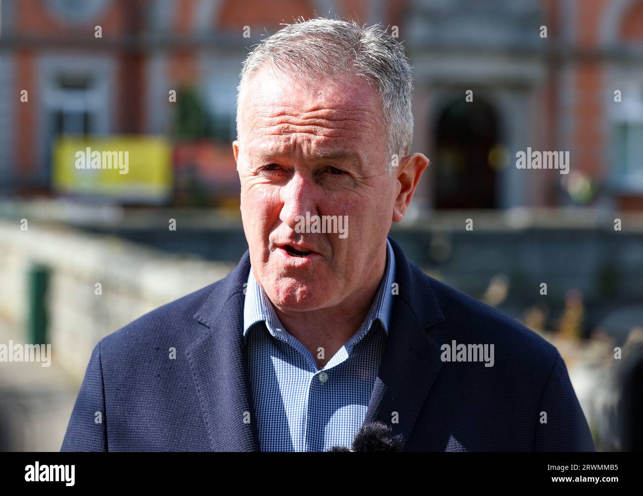 Sinn Fein MLA Conor Murphy gives reaction outside Newry Town Hall to a ...
