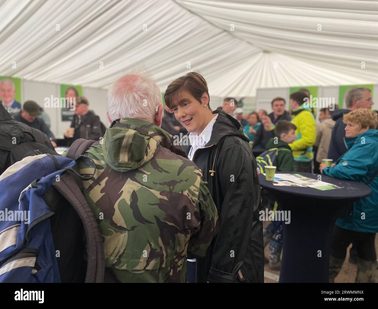 Minister for Education Norma Foley meets people in the Fianna Fail tent ...