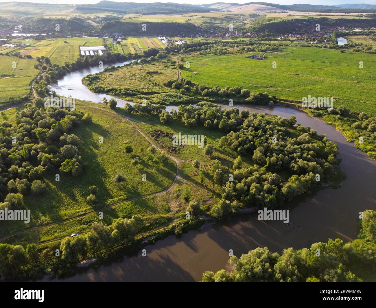 Aerial view picturesque meandering hi-res stock photography and images ...