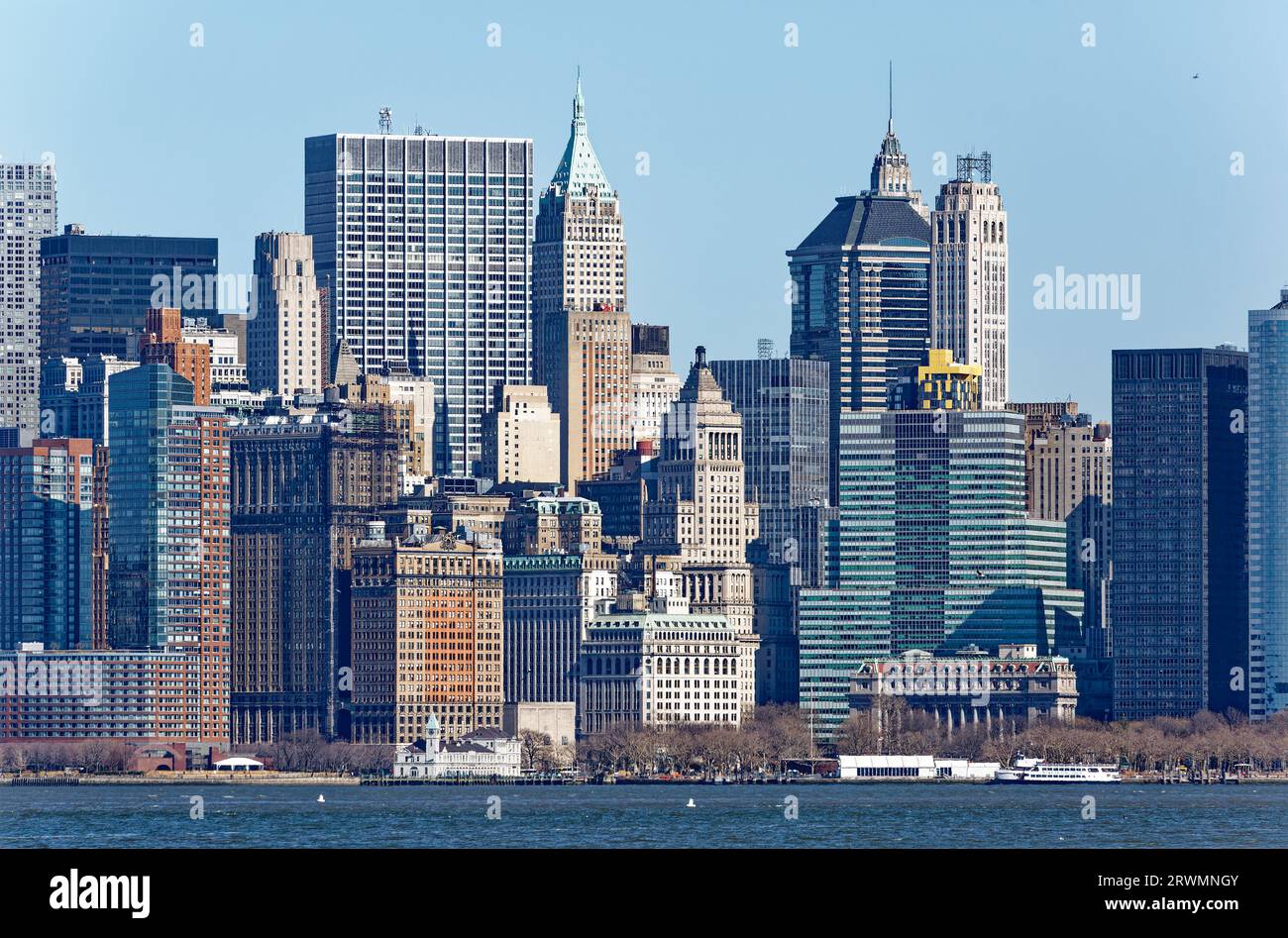 Lower Manhattan view from Liberty Landing, NJ Stock Photo - Alamy