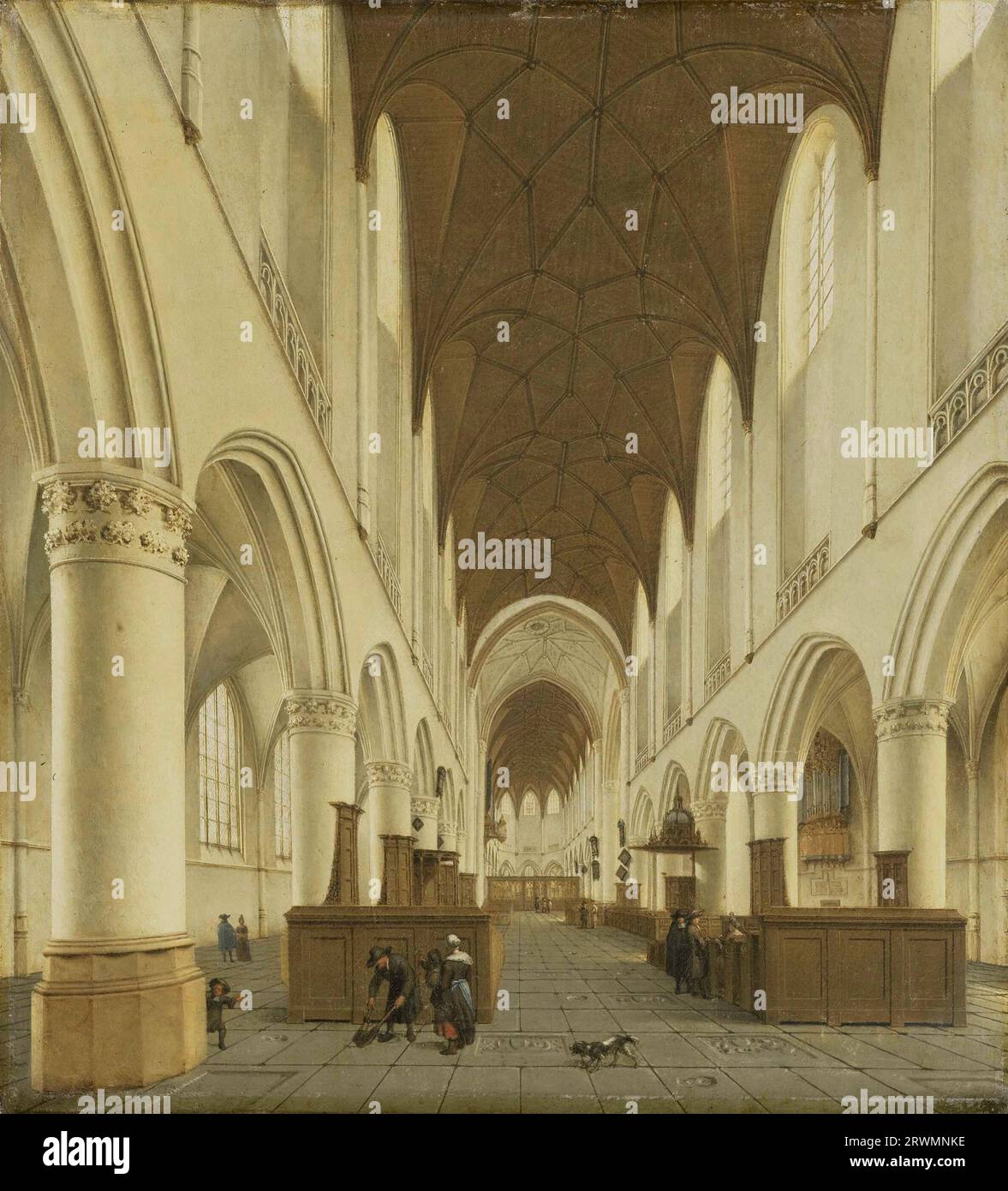 The interior of Saint Bavo's Church in Haarlem, Isaak van Nickelen ...
