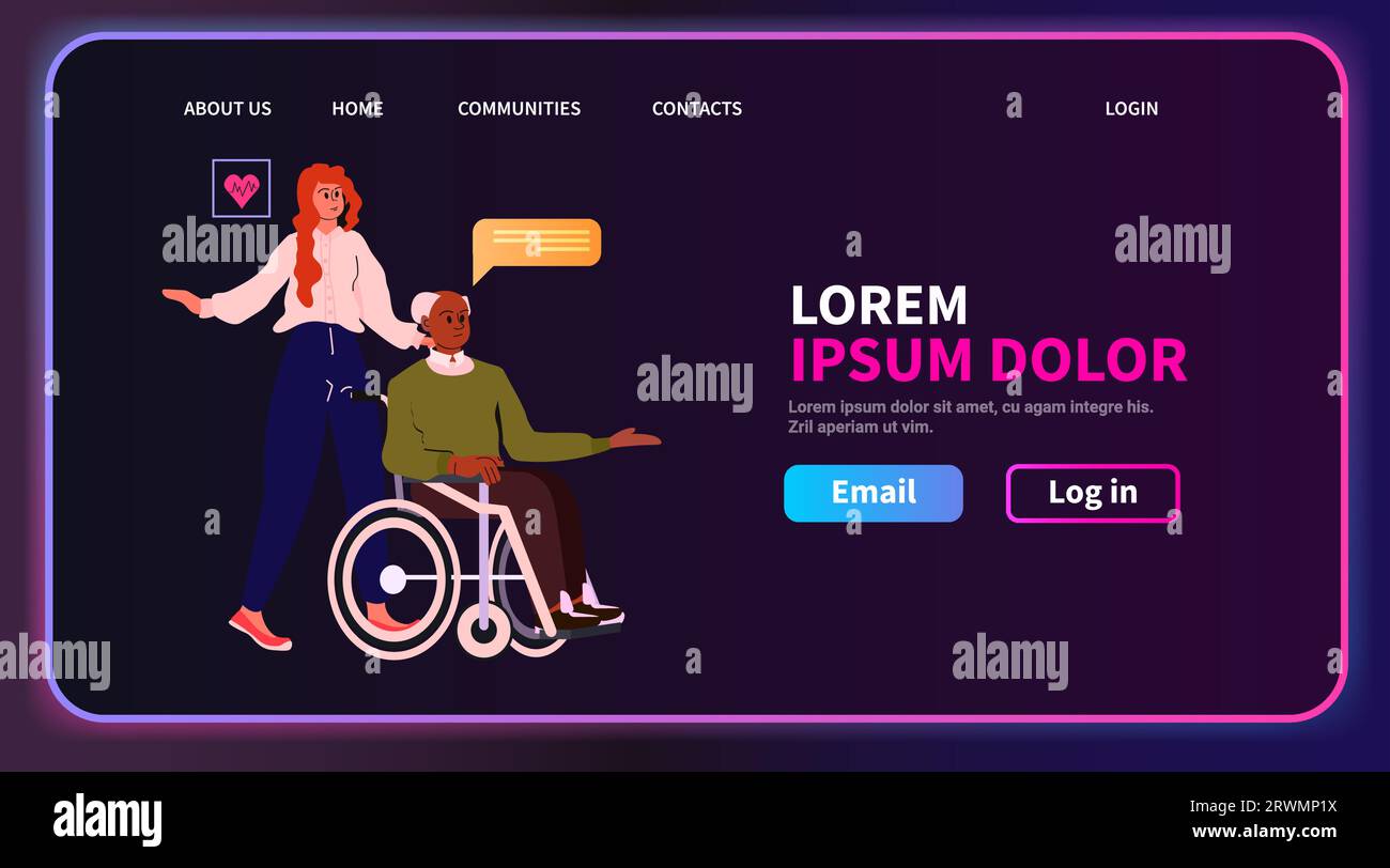 disabled man patient in wheelchair walking with nurse people with ...