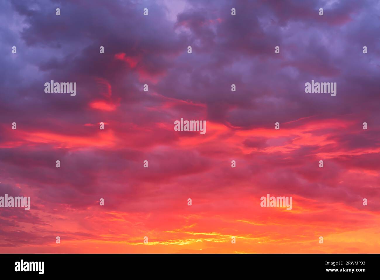 Glowing sky at sunset texture background overlay. Dramatic red, orange ...