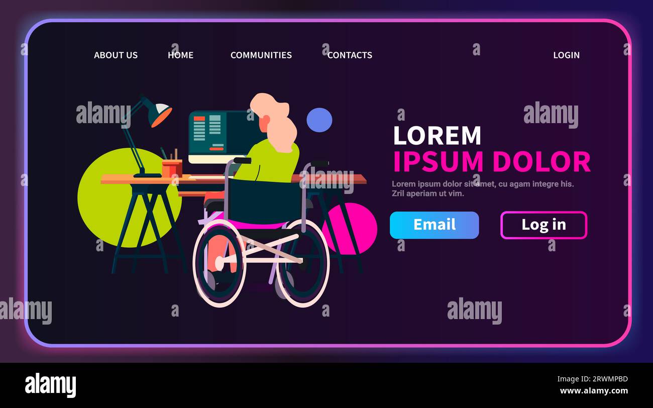 disabled woman in wheelchair using laptop people with disabilities ...