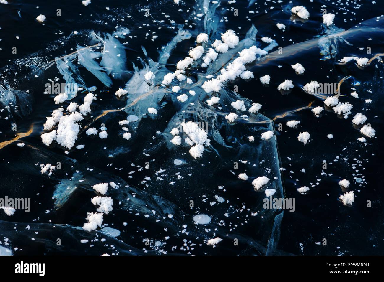 Winter natural phenomenon snow flowers formed by extreme temperature ...