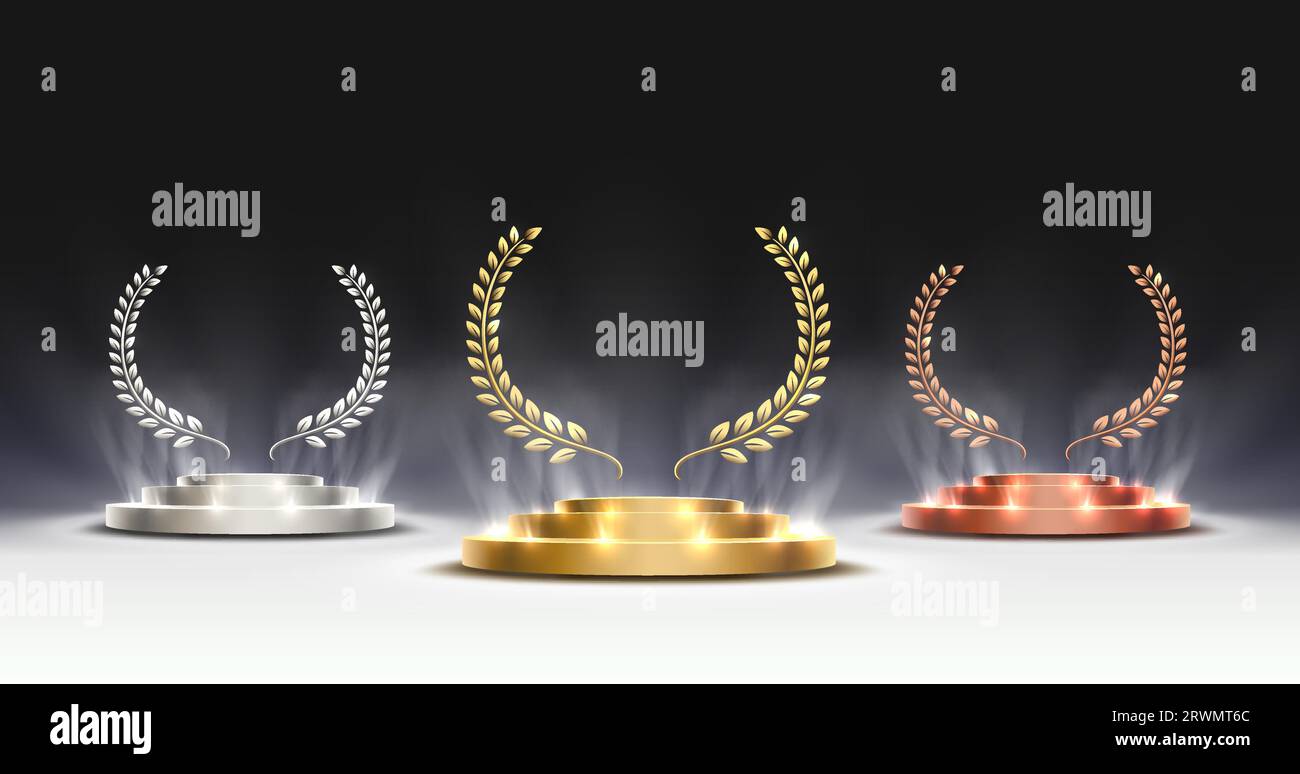 Awards nomination name podium, awards golden prize event, first place ...