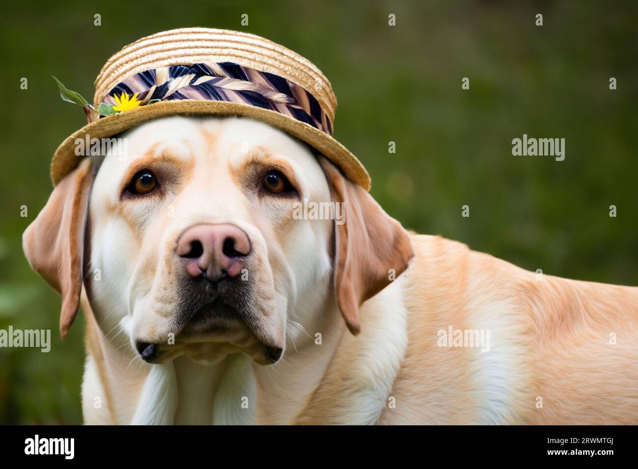 dog with cap on his head Stock Photo - Alamy
