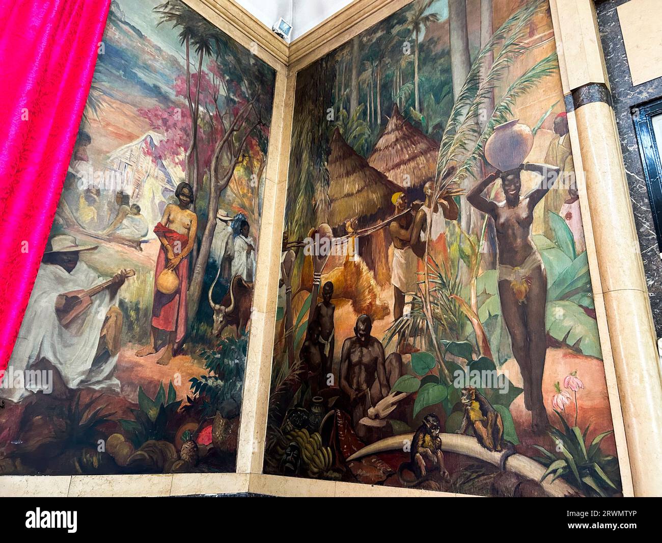 Paris, France, French Colonialism Historical Wall Murals in 12th ...