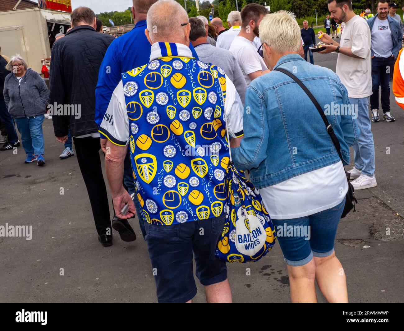 Scenes outside Elland Road, home of Leeds United on the day they were ...