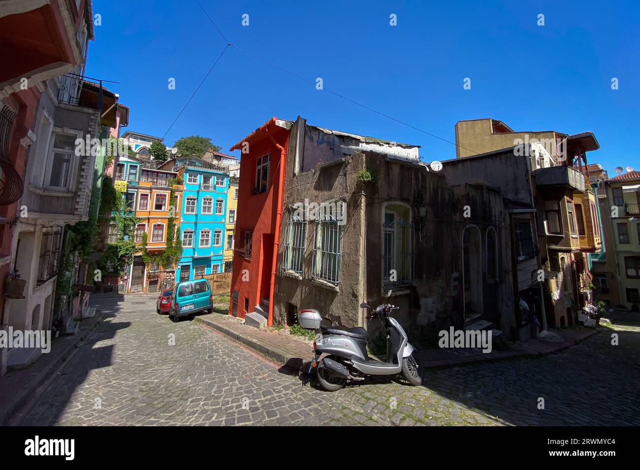 Istanbul, Turkey. 25th May, 2021. Famous colored houses on Kiremit ...