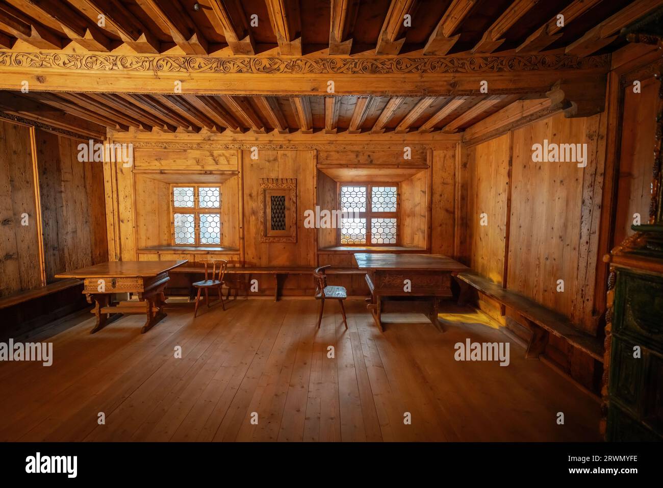 Tyrolean Parlour (Stube) - Traditional Room Interior at Tyrolean Folk ...