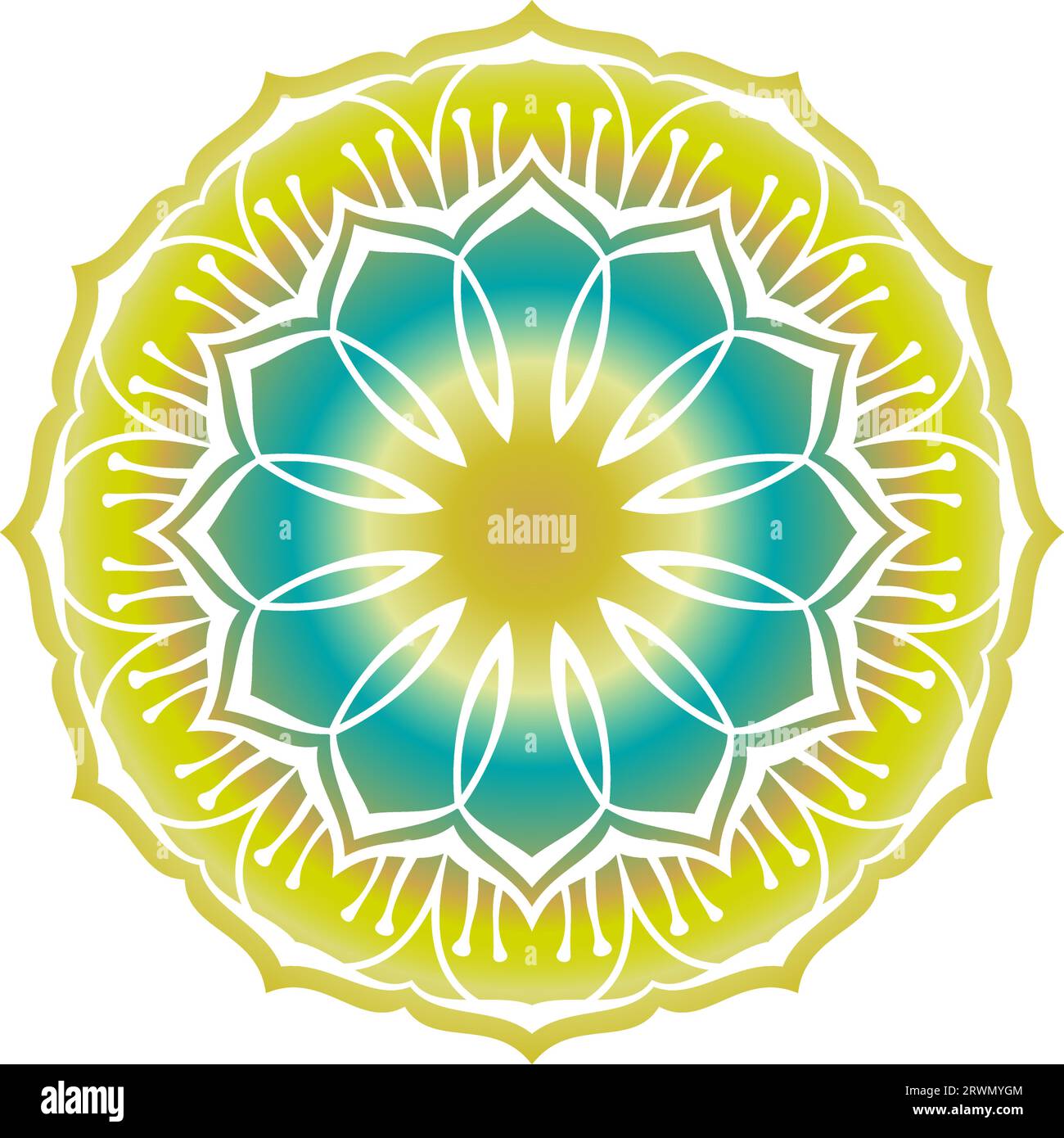 Round mandala lotus flower, Isolated design element for print on T ...