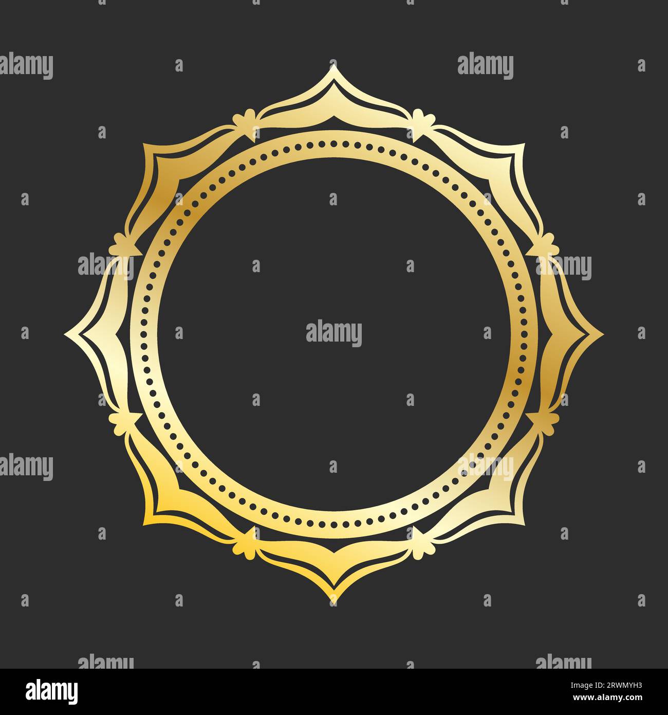 Circle gold frame, Elegant element for design template with place for ...