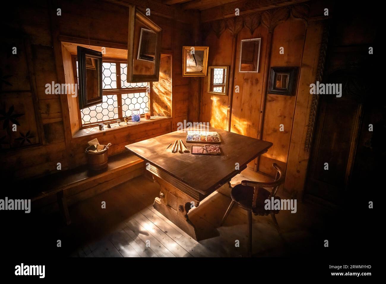 Pastel Painting Materials - Traditional Room Interior at Tyrolean Folk ...