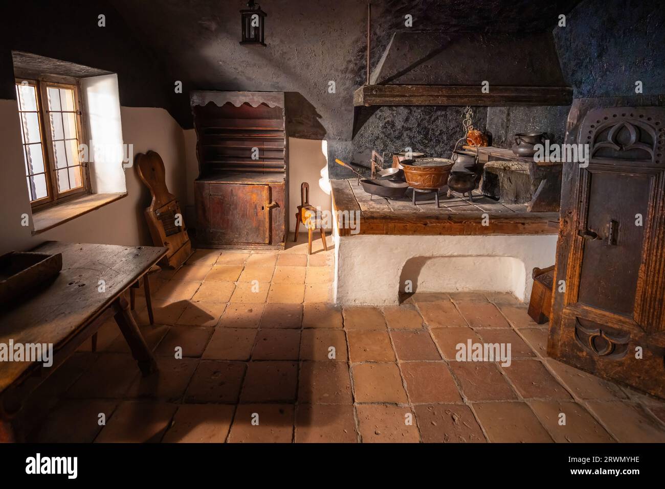 Kitchen - Traditional Room Interior at Tyrolean Folk Art Museum ...