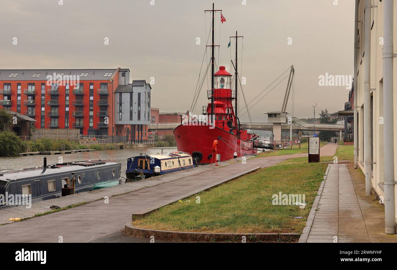 Revitalised and repurposed dock area of Gloucester Docks with moored ...